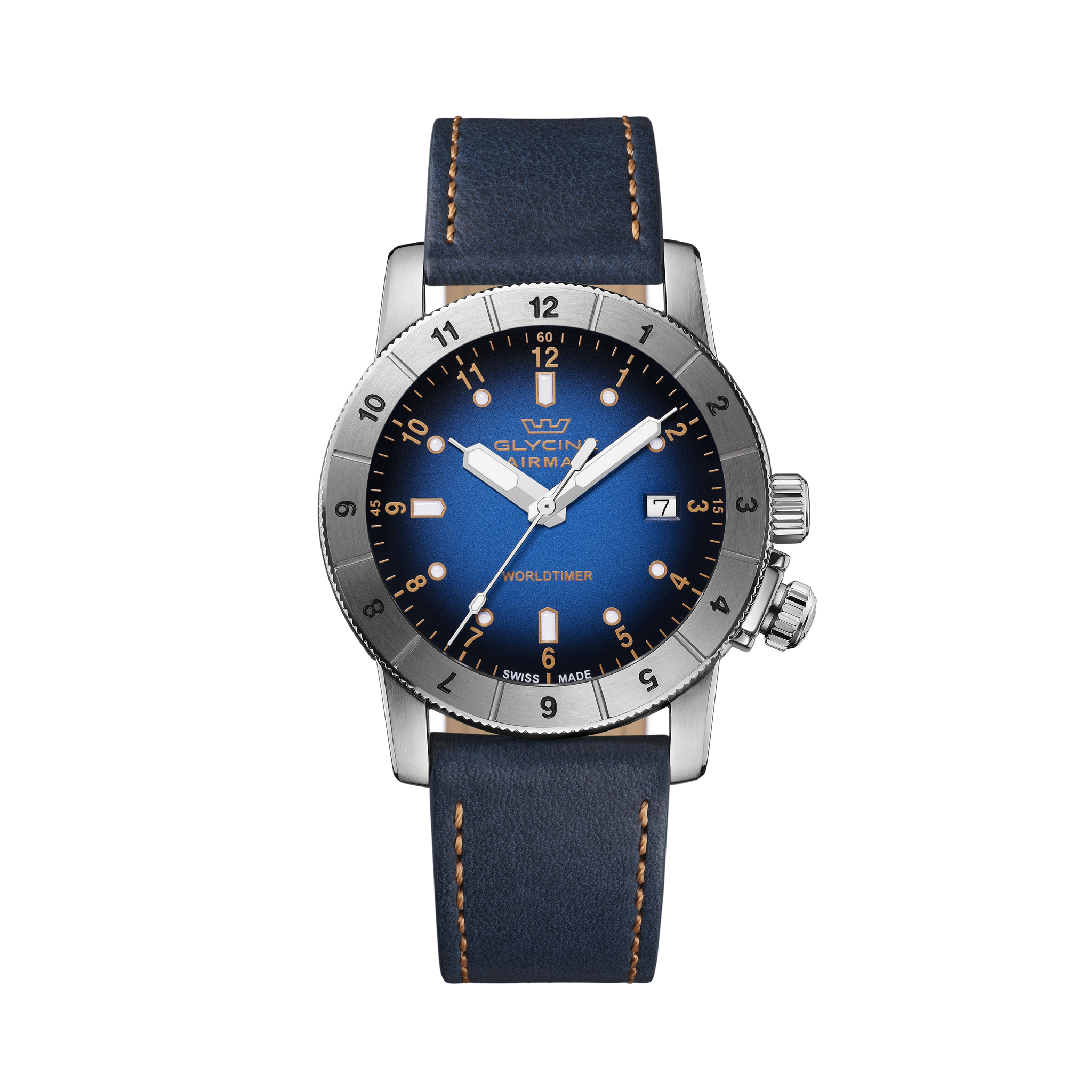 Glycine Men's Airman Worldtimer 42mm Quartz Watch GL1022